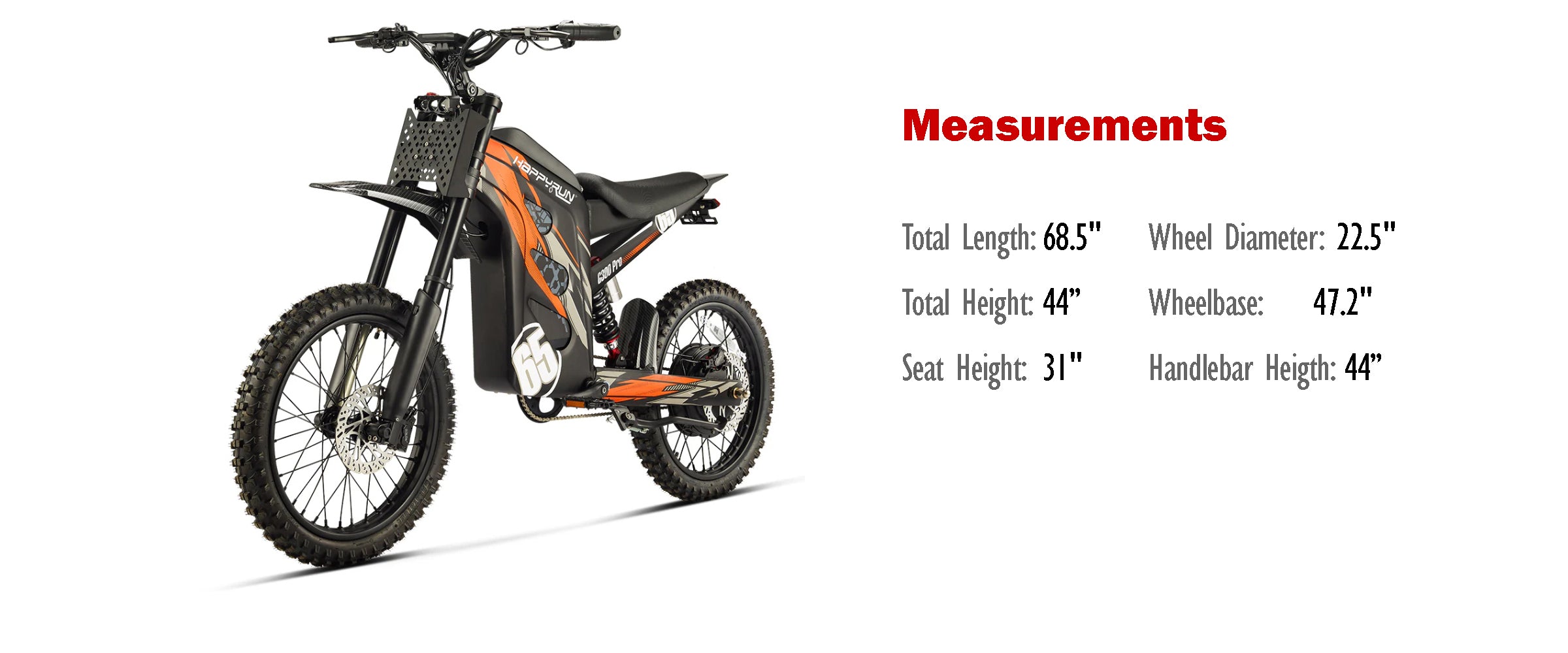 HappyRun Electric Dirt Bike G300 Pro – EVDirtBikes